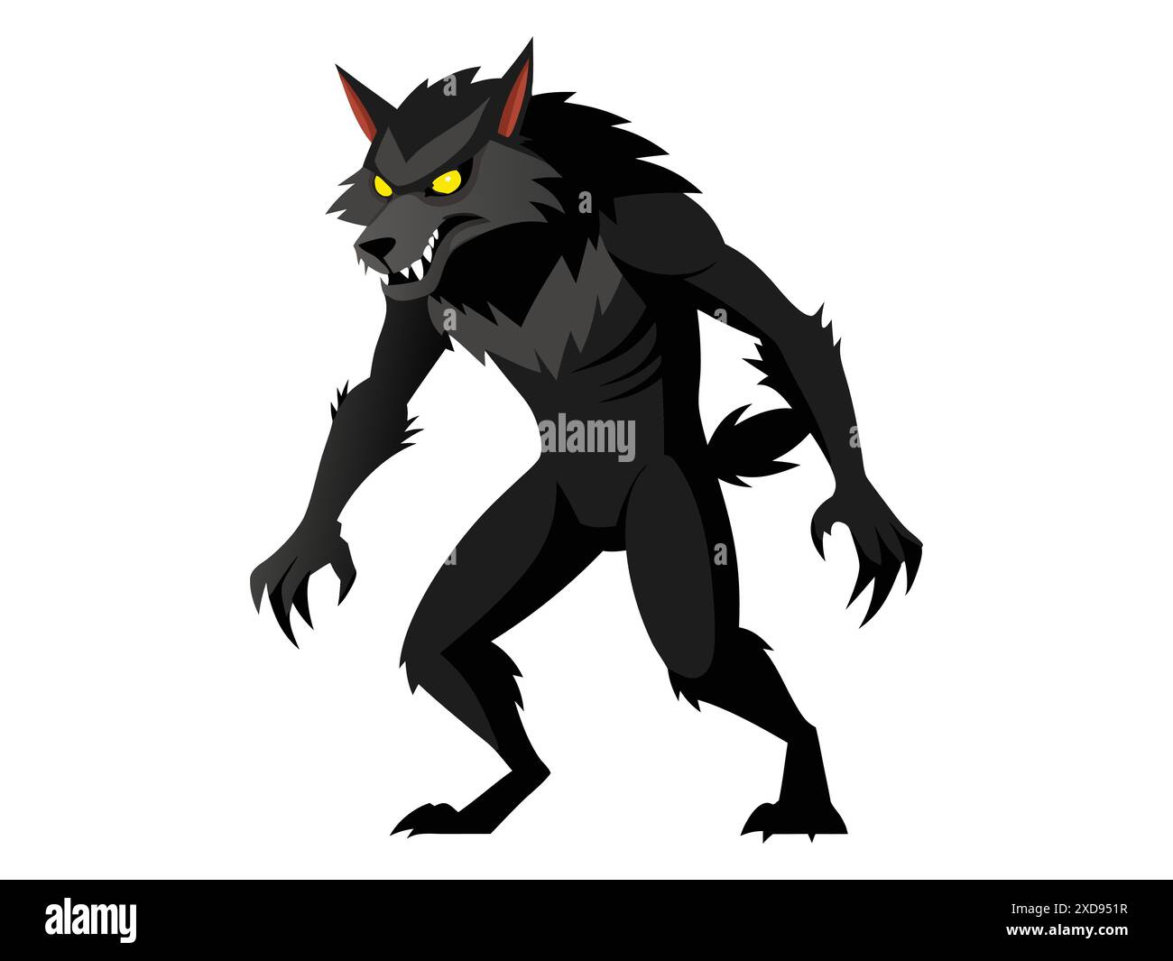 Cartoon werewolf isolated on a white background. Concept of Halloween ...
