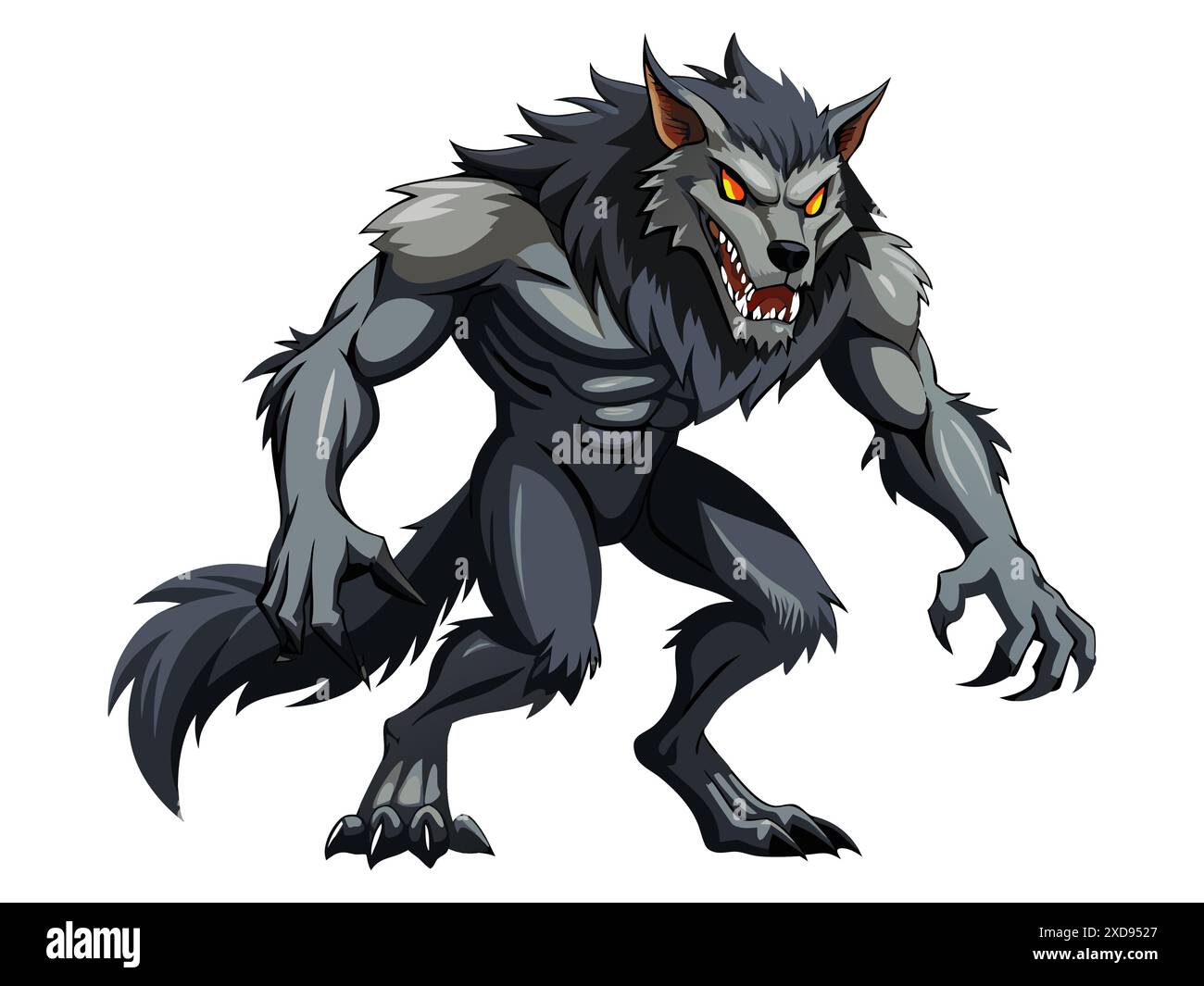 Cartoon werewolf isolated on a white background. Concept of Halloween ...