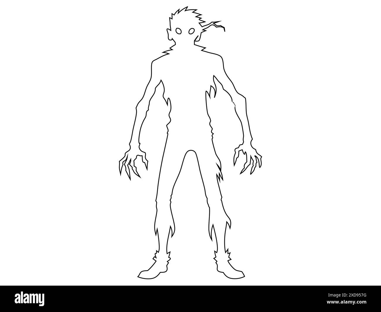 Creepy zombie coloring page vector hi-res stock photography and images ...