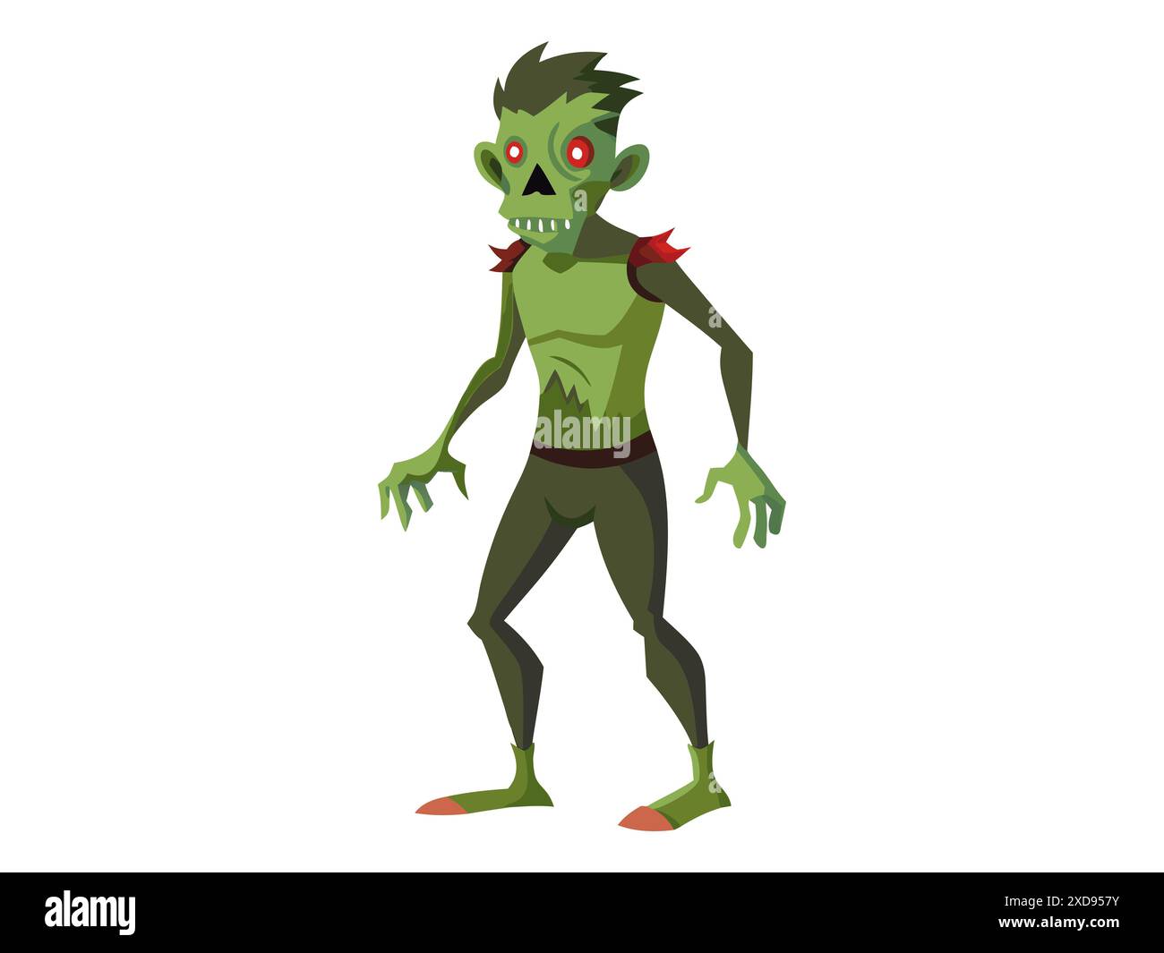 Scary cartoon zombie creature isolated on a white background Concept of ...