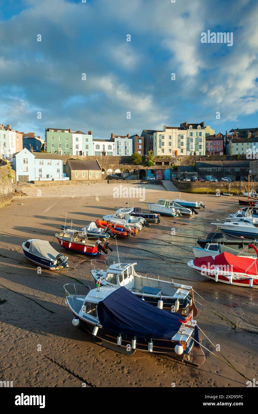Tenby Harbour at low tide, Tenby, Pembrokeshire, Wales Stock Photo - Alamy