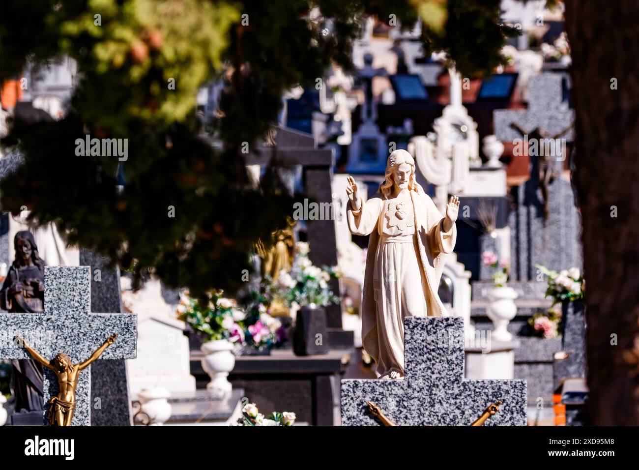 Statue of Jesus Christ in the cemetery of Alhambra Stock Photo - Alamy
