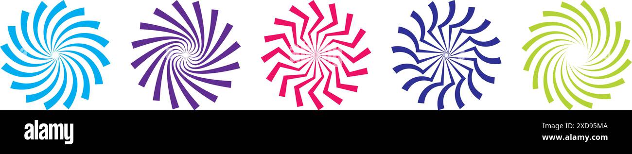 Sun burst radial vector elements. Collection of ray burst circular ...