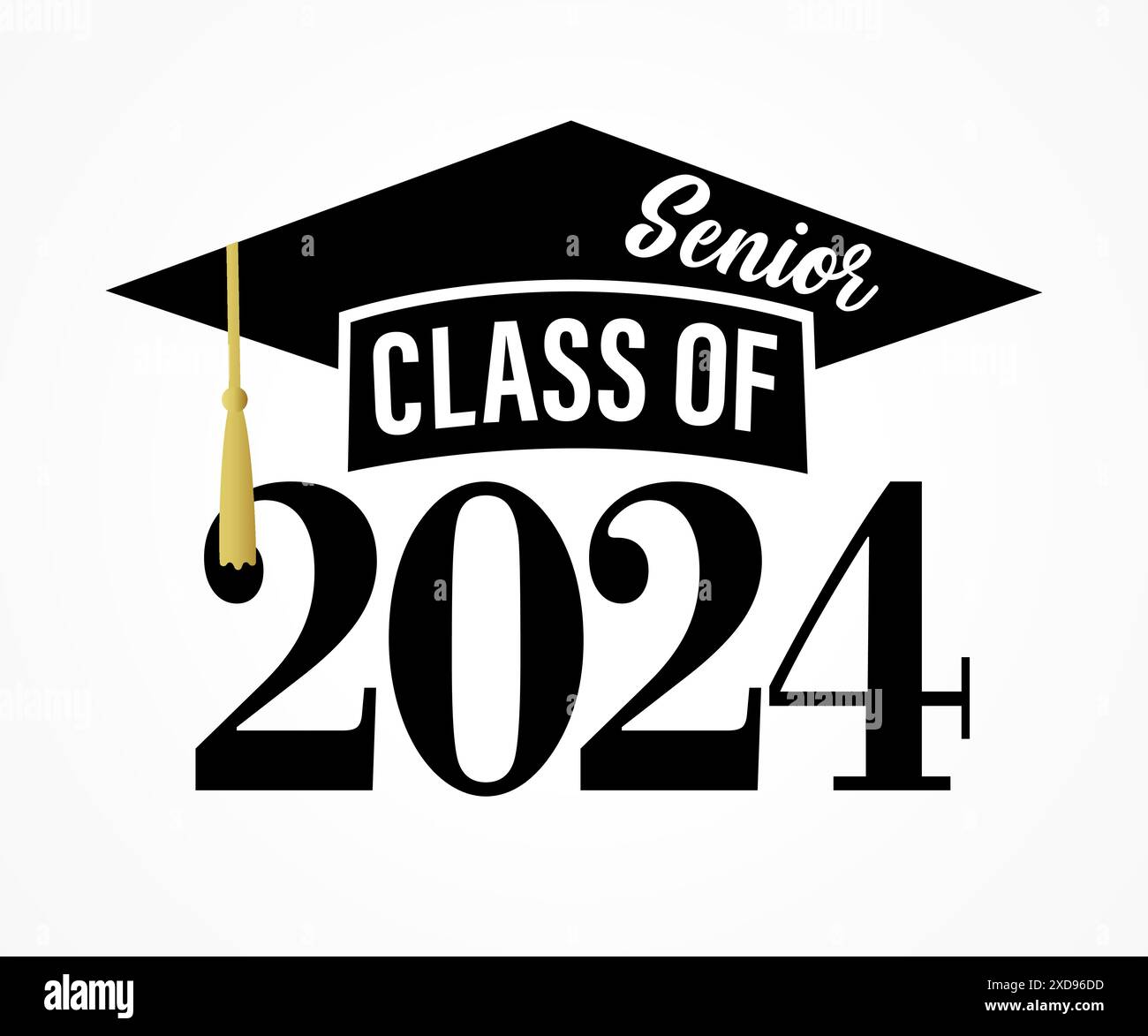 Senior class of 2024 with black graduation cap. Congratulations ...