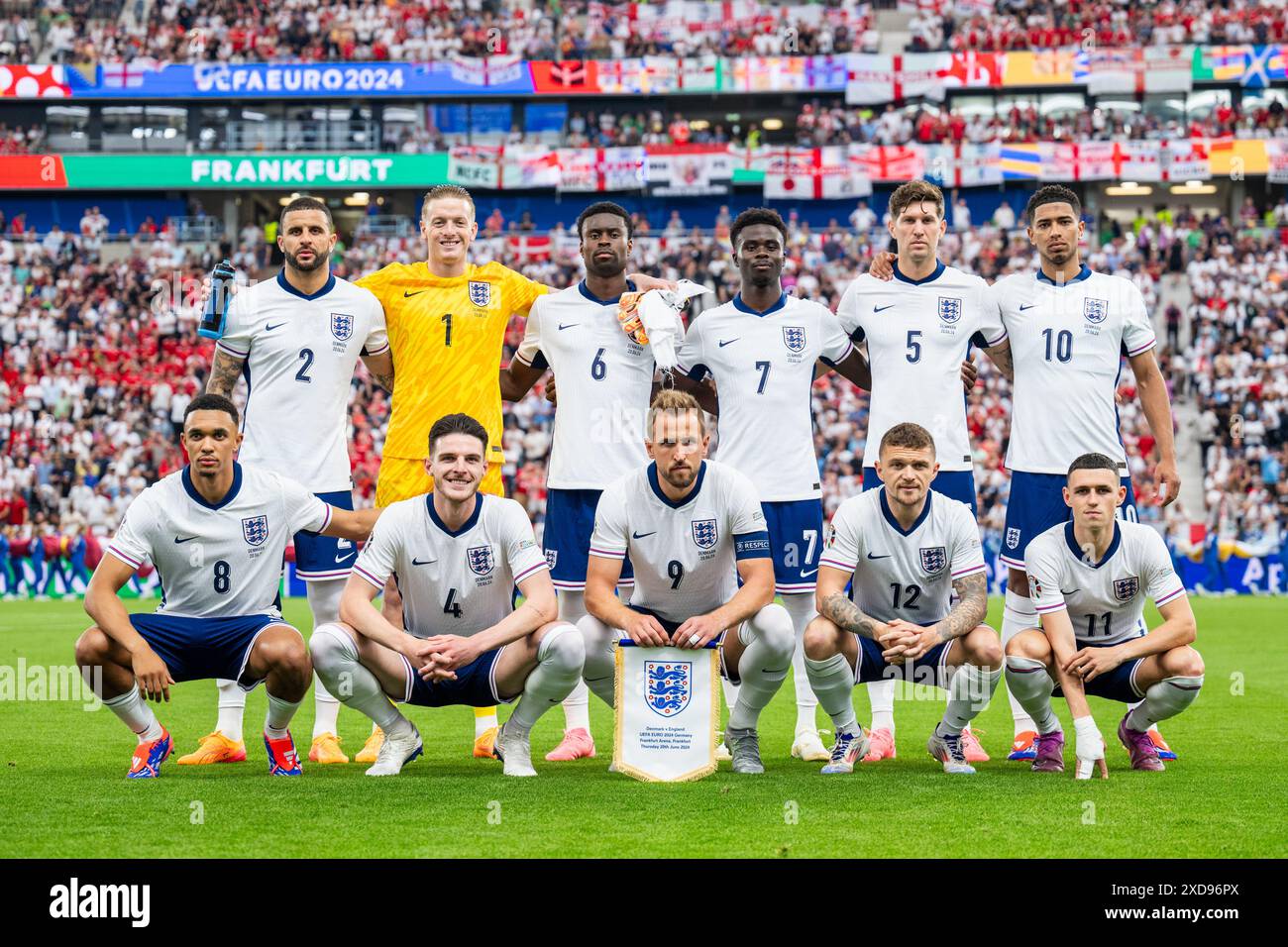 Frankfurt, Germany. 20th June, 2024. The starting-11 of England for the ...
