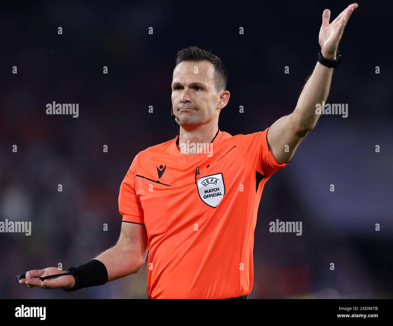 Dortmund, Germany. 18th June, 2024. Referee Ivan Kruzliak during the UEFA European Championships ...