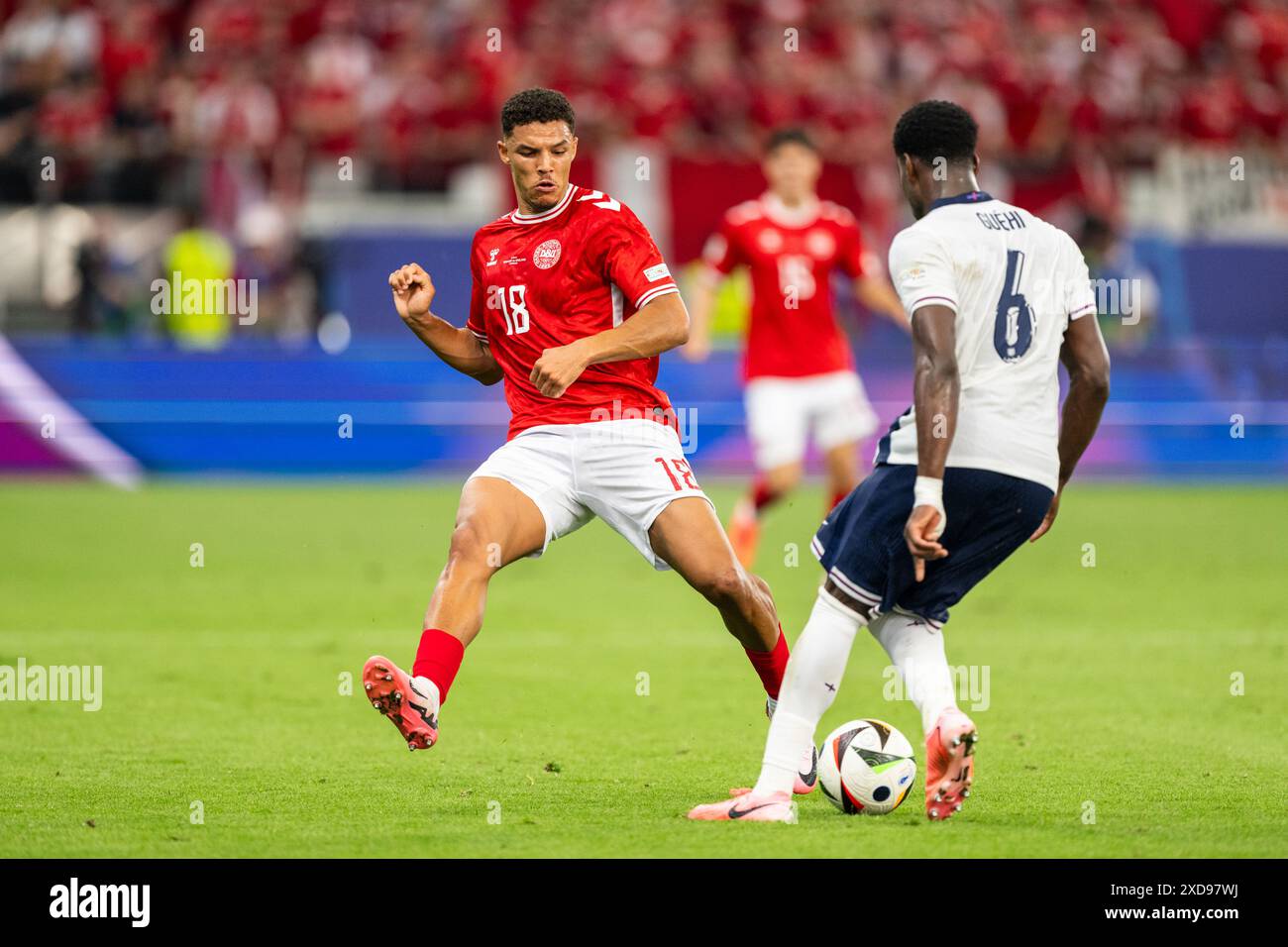 Frankfurt, Germany. 20th, June 2024. Alexander Bah (18) of Denmark seen ...