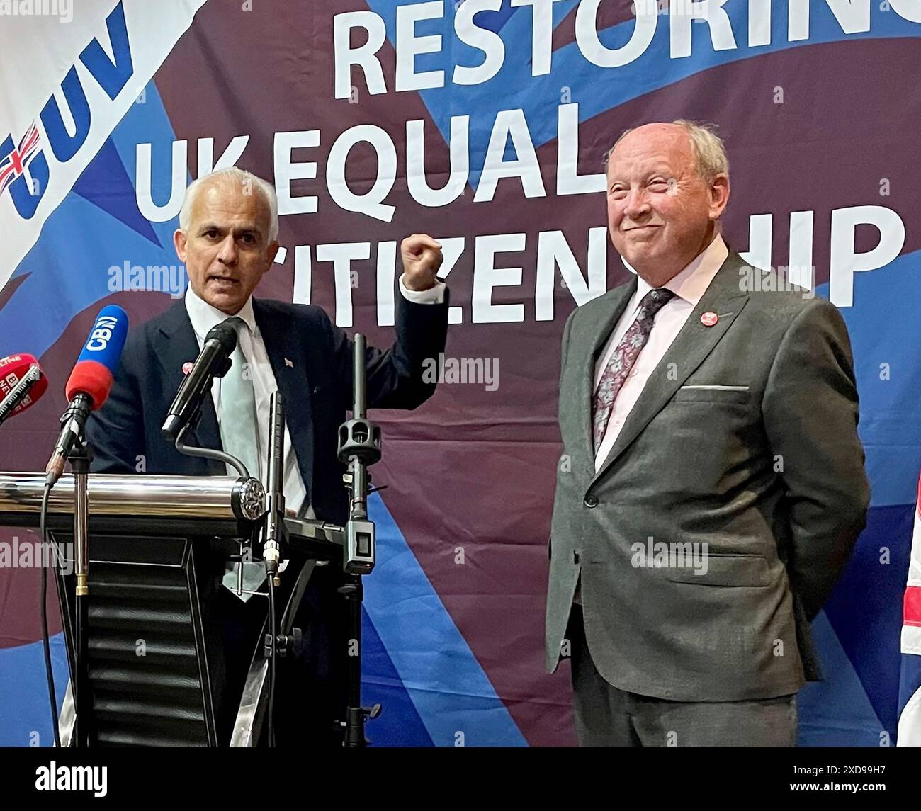 Reform UK deputy leader Ben Habib (left) and TUV leader Jim Allister ...
