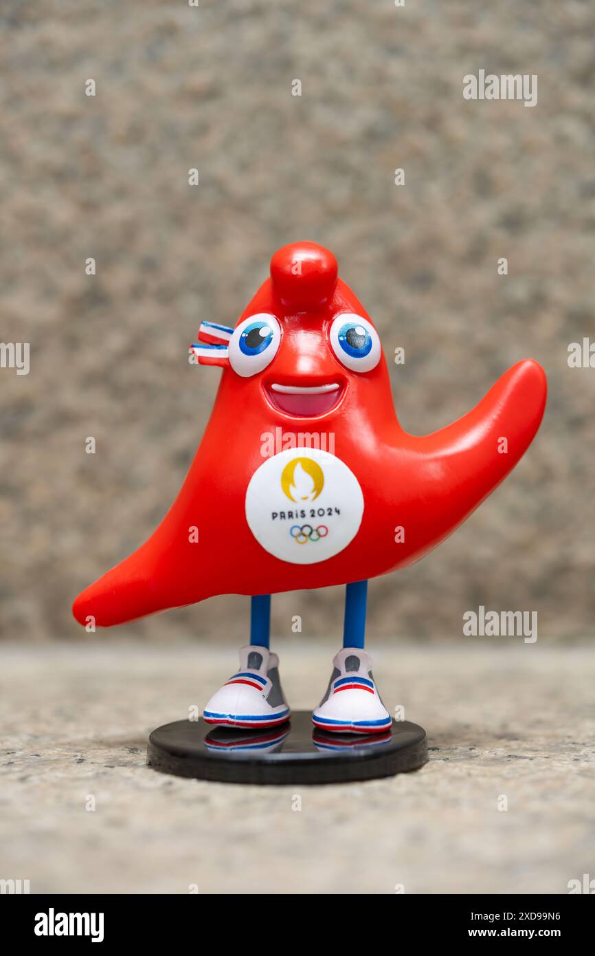 ZHONGSHAN China-June 15 2024: 2024 Paris Olympic Games mascot the ...