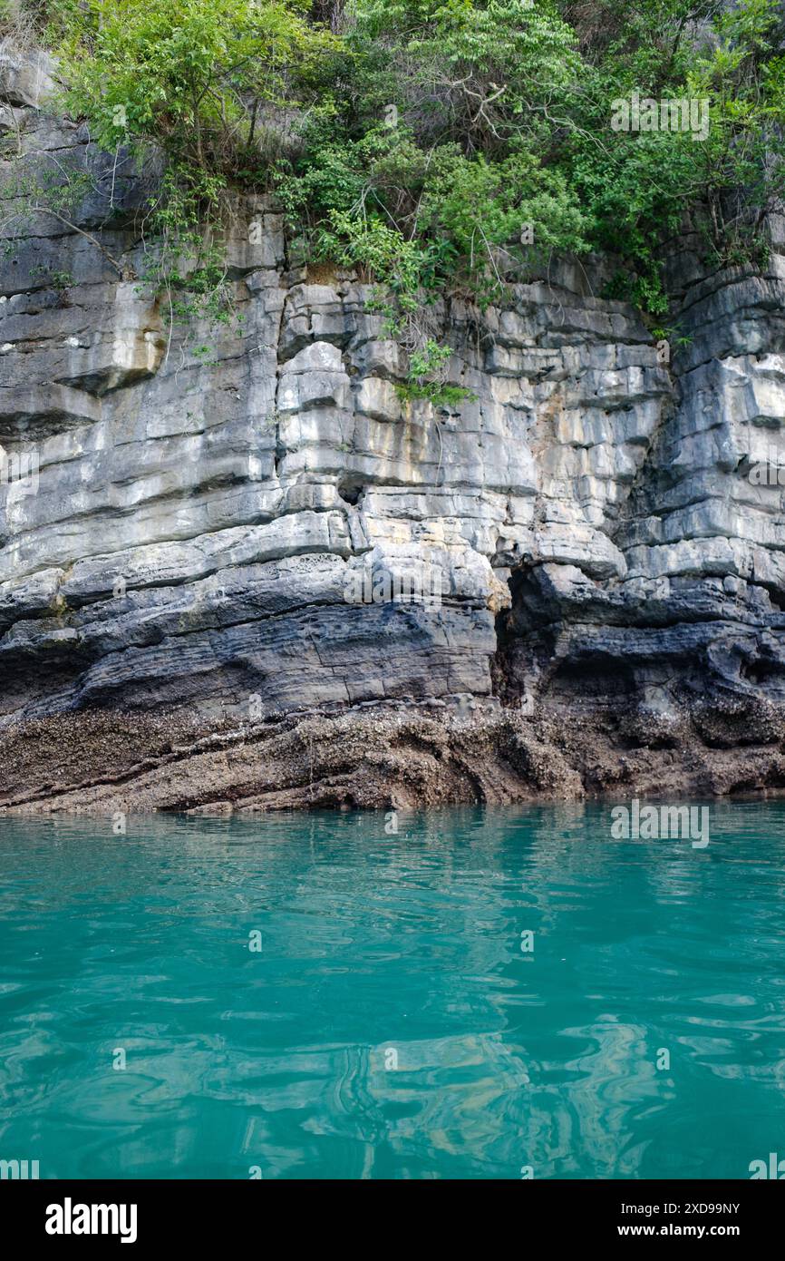 Halong Bay, Vietnam - 30 Jan, 2024: Limestone Karst details on Ha Long ...