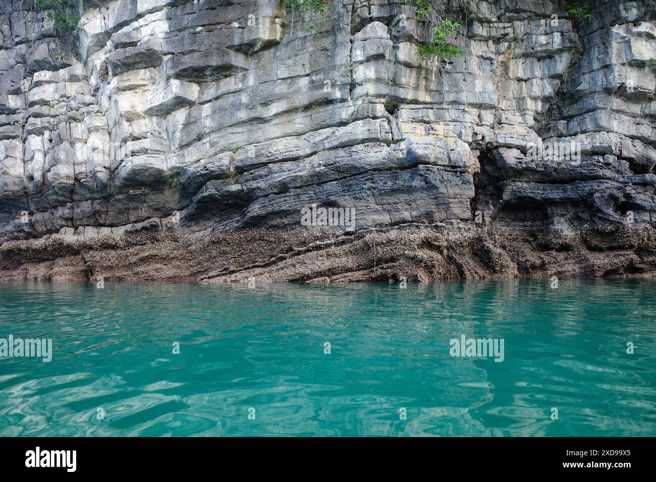 Halong Bay, Vietnam - 30 Jan, 2024: Limestone Karst details on Ha Long ...