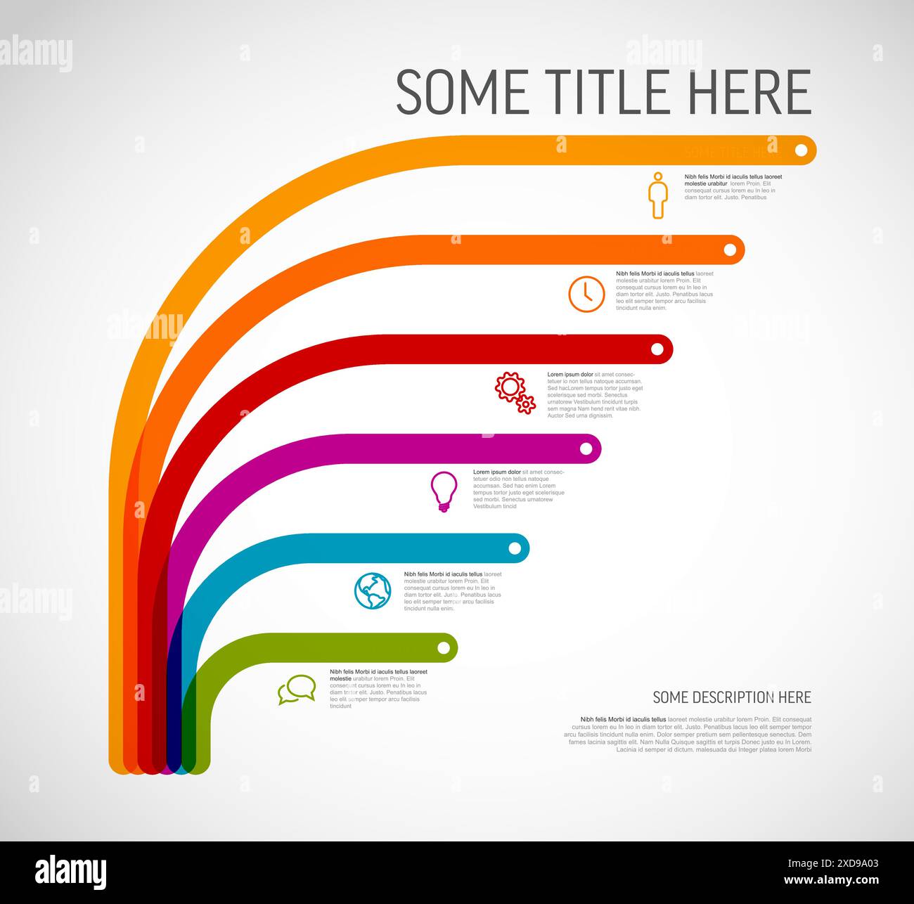 Vector light multipurpose Infographic template with title and six ...