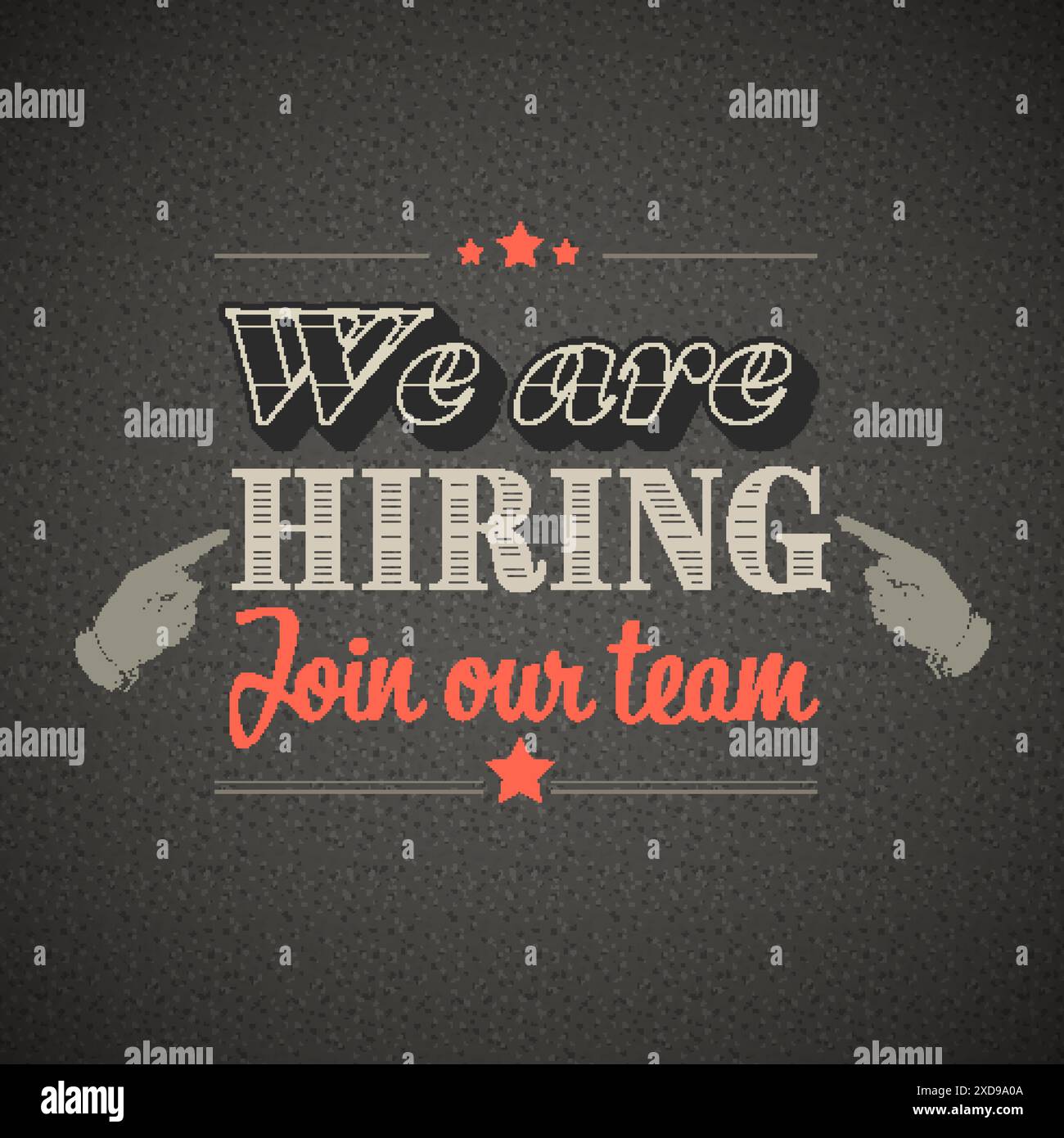 We are hiring minimalistic dark vintage retro flyer banner header ...