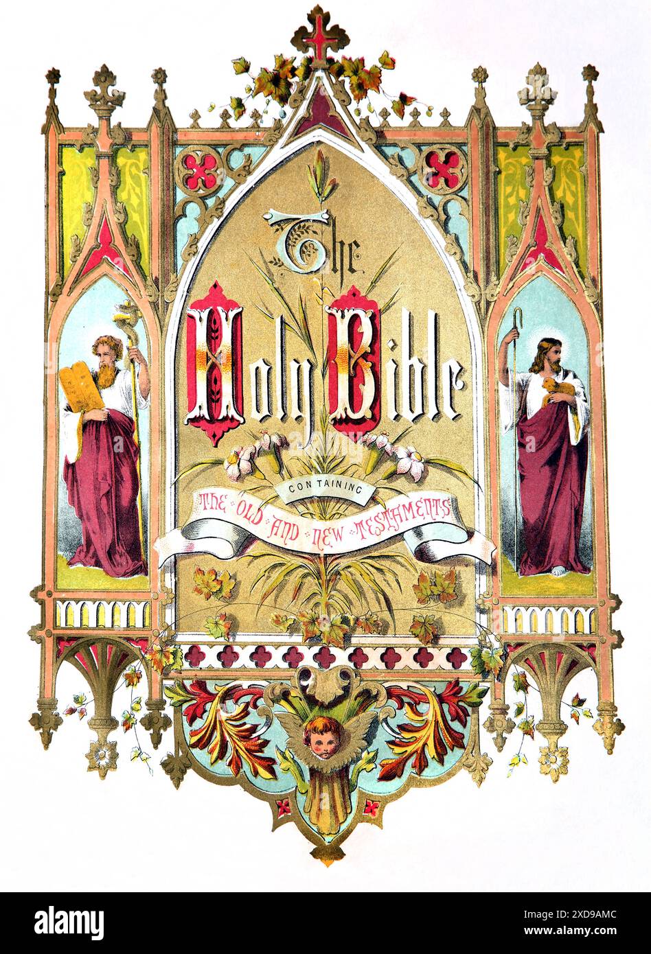Front Cover Illustration of The Holy Bible with Old And New Testament ...