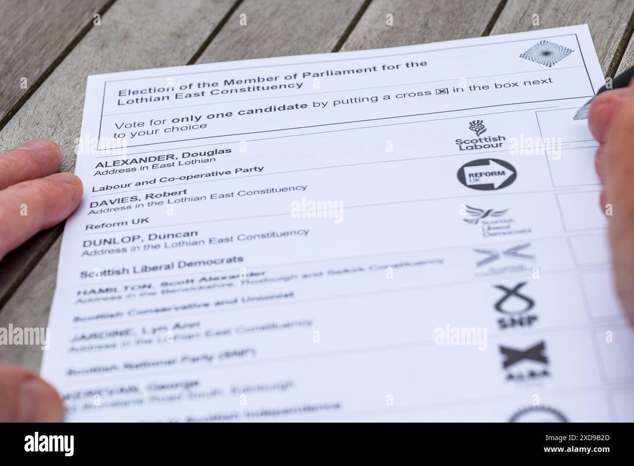 East Lothian, Scotland, UK, 21st June 2024. General election postal ...