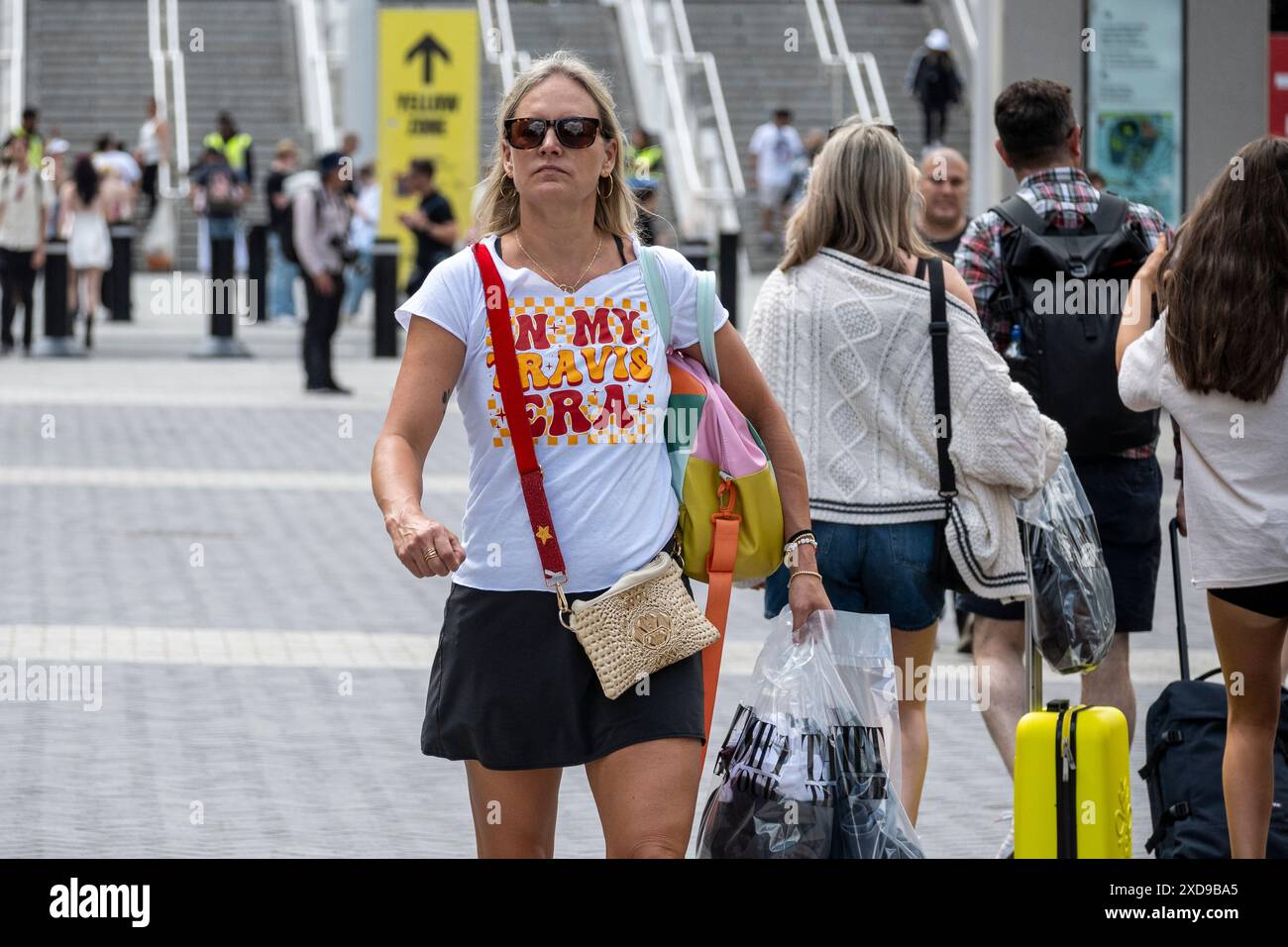 London, UK. 21 June 2024. Taylor Swift fans ('Swifties') outside ...