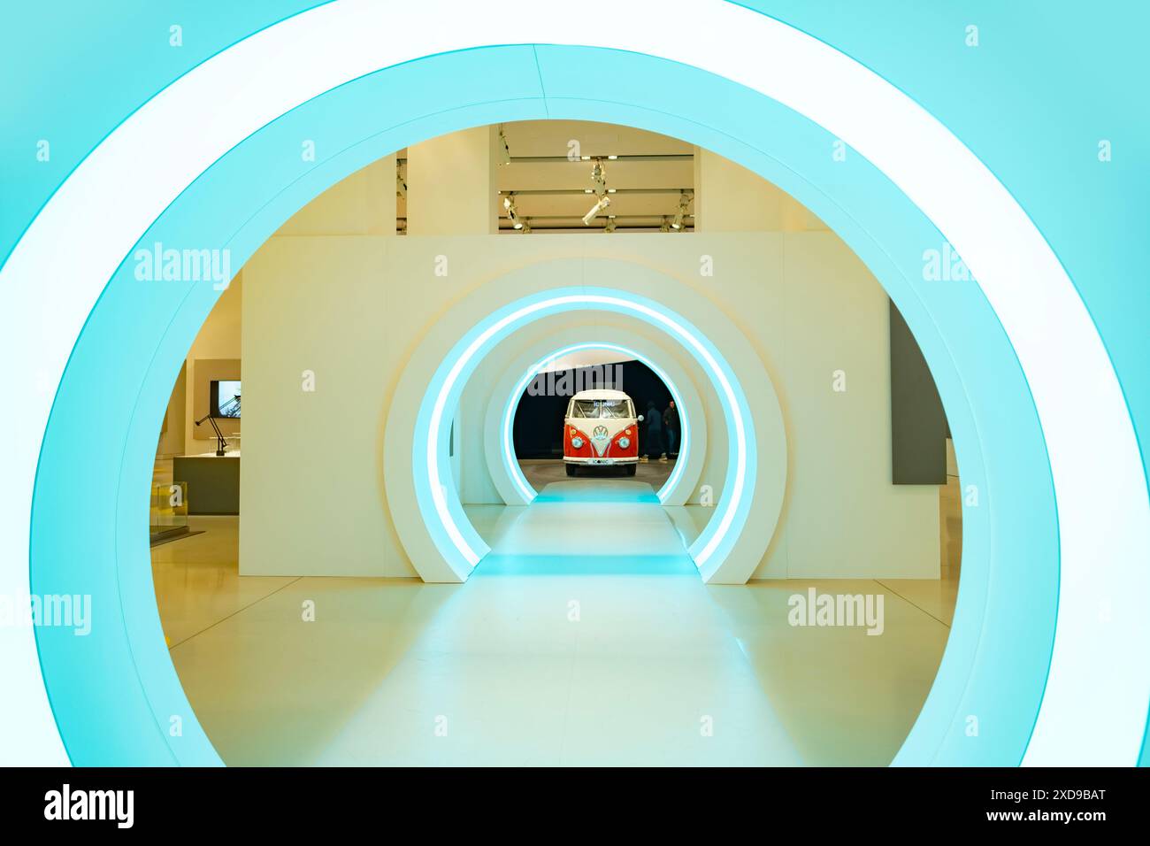 classic vintage red and white Volkswagen bus, automotive pop culture ...