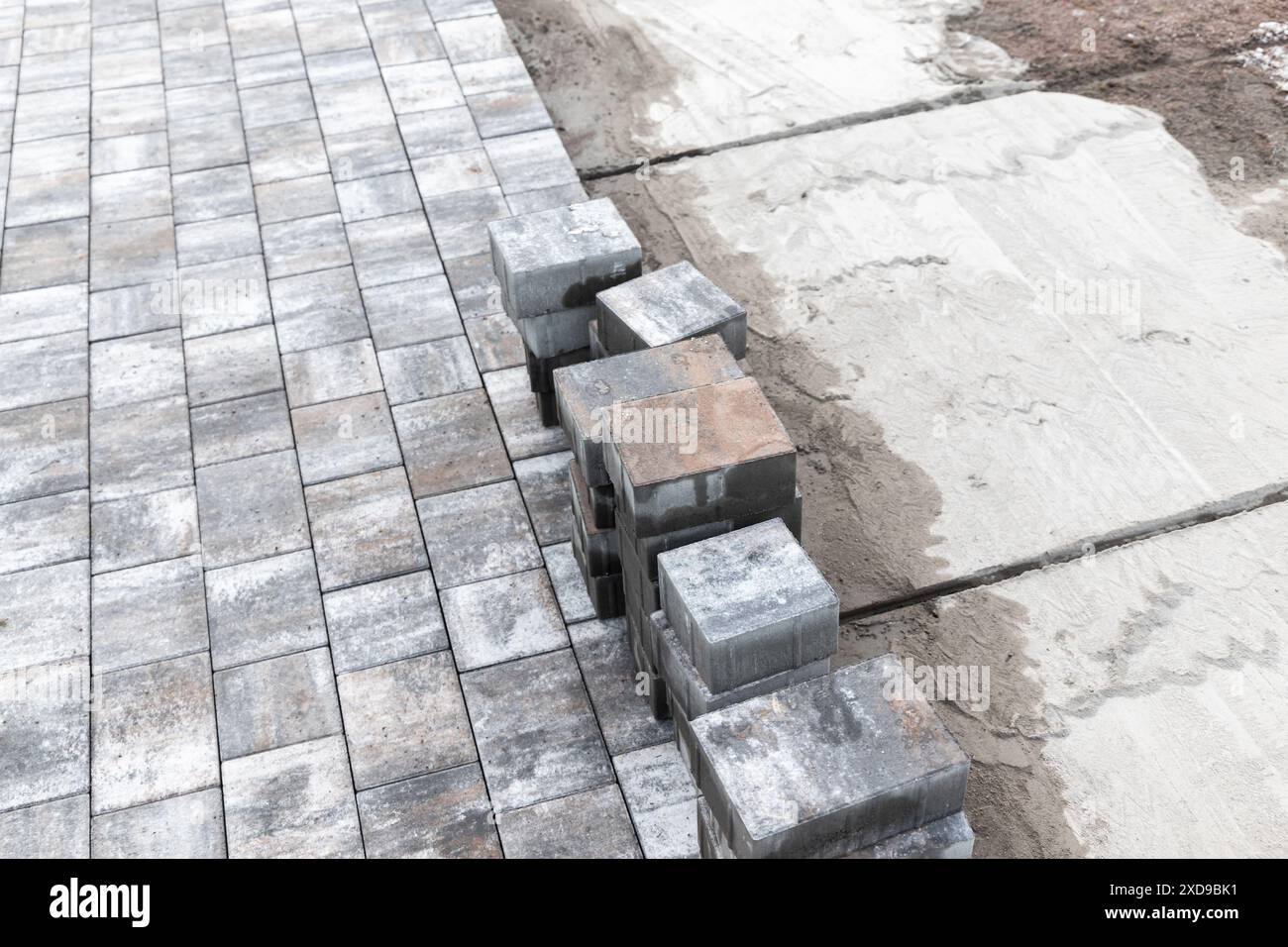Paving slabs gray blocks hi-res stock photography and images - Alamy