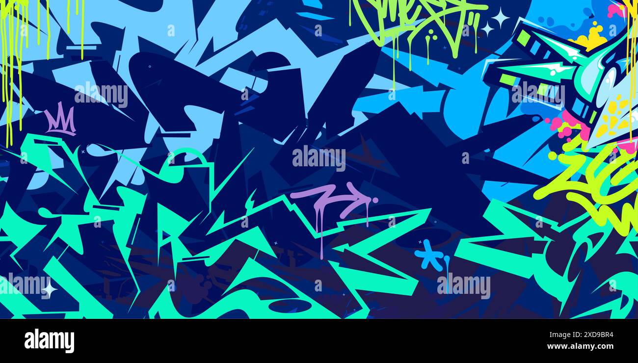 Trendy Abstract Hip Hop Urban Street Art Graffiti Style Vector ...