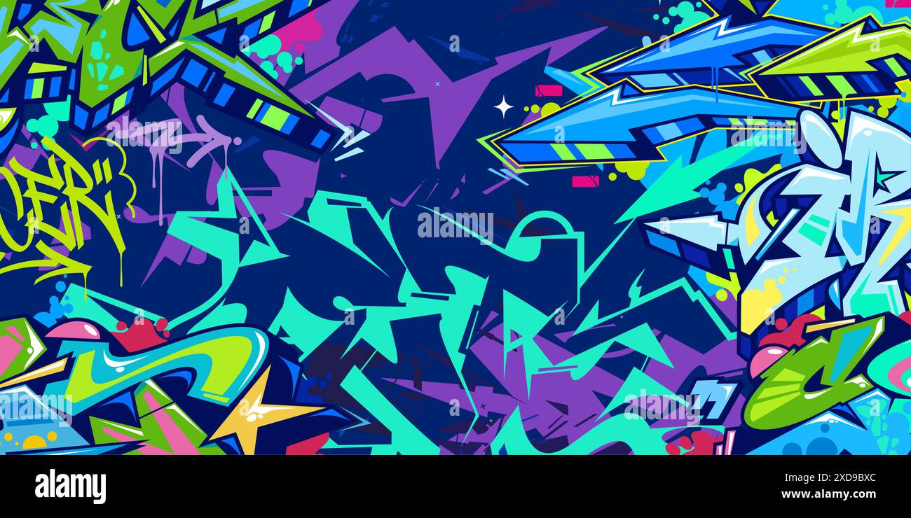 Trendy Abstract Hip Hop Urban Street Art Graffiti Style Vector ...