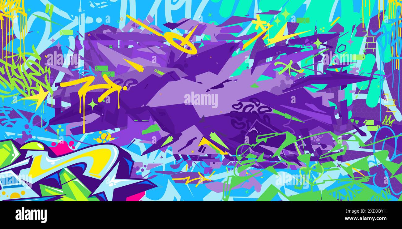 Modern Abstract Hip Hop Urban Street Art Graffiti Style Vector ...
