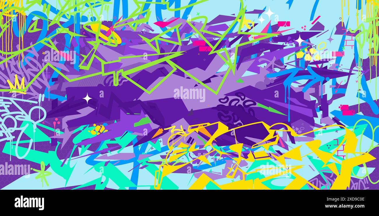 Trendy Abstract Hip Hop Urban Street Art Graffiti Style Vector ...