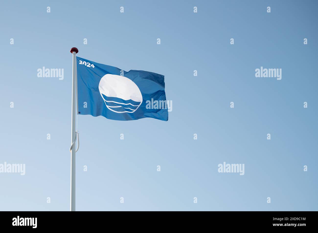 Blue flag award for clean water 2024, Denmark, June 3, 2024 Stock Photo ...