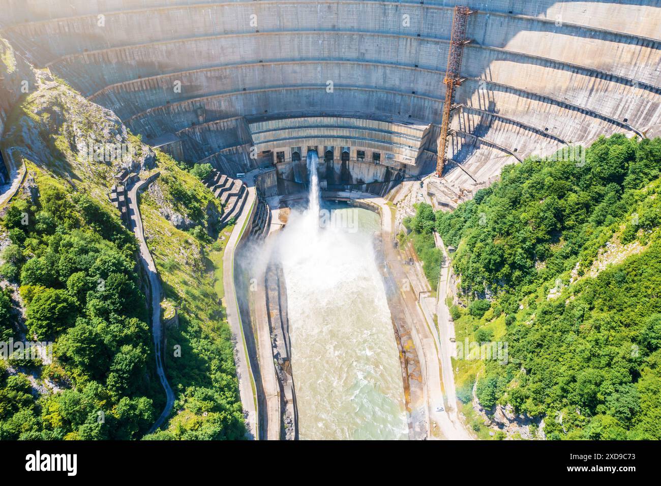 Huge hydroelectric power station aerial view Stock Photo - Alamy