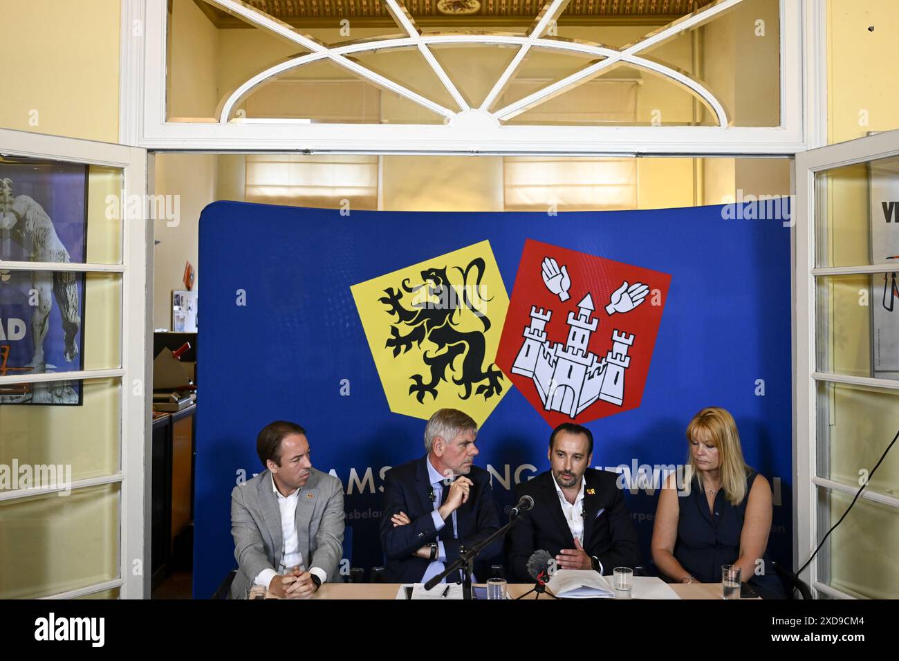 Antwerp, Belgium. 21st June, 2024. Vlaams Belang's Sam Van Rooy, Vlaams ...
