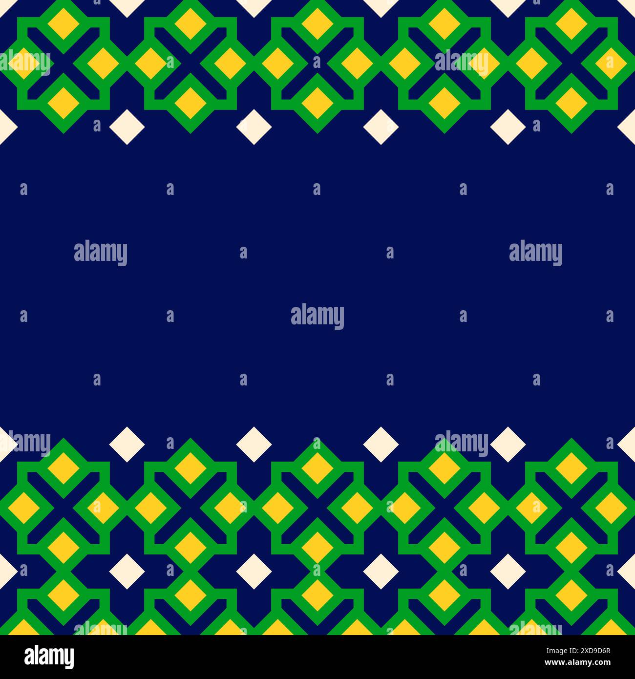 Simple vector border frame design with traditional Islamic patterns in ...