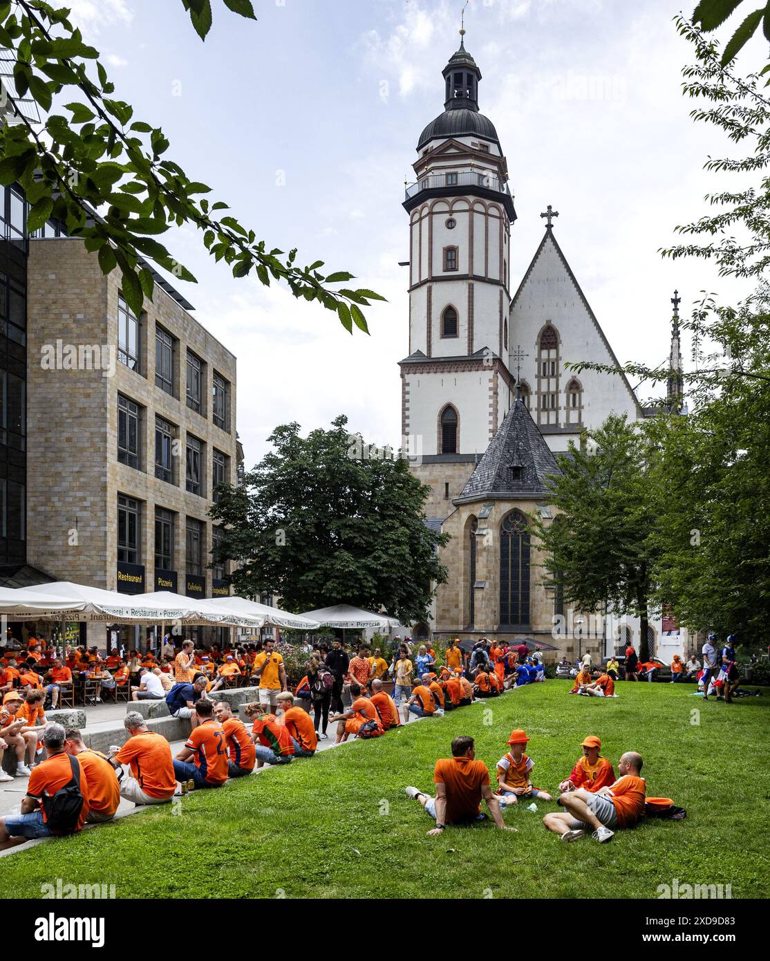 LEIPZIG - Dutch fans on the day before the second match at the European ...