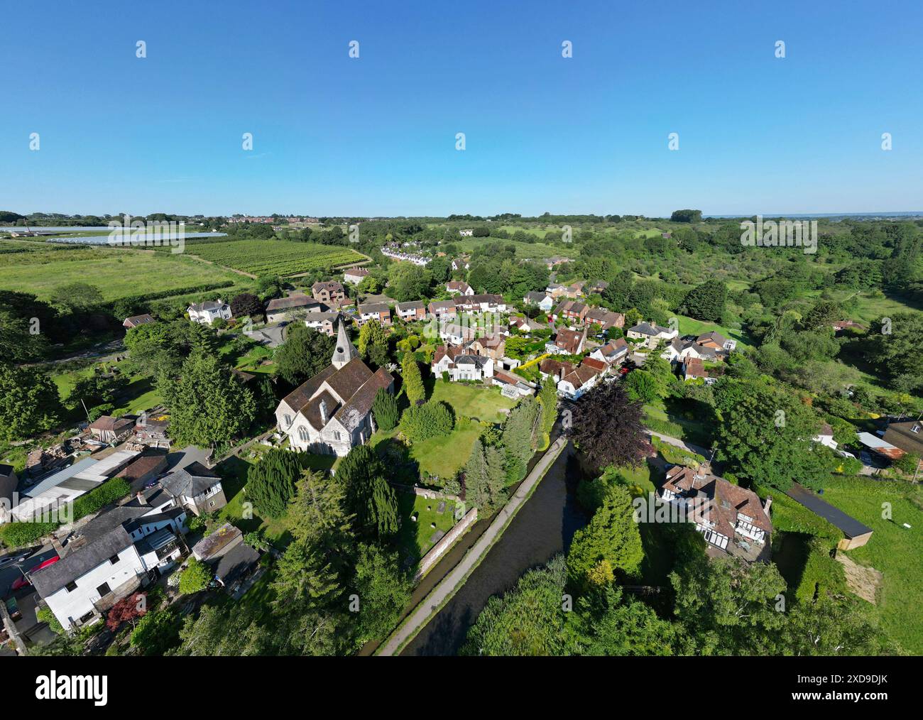 Aerial view east kent village hi-res stock photography and images - Alamy