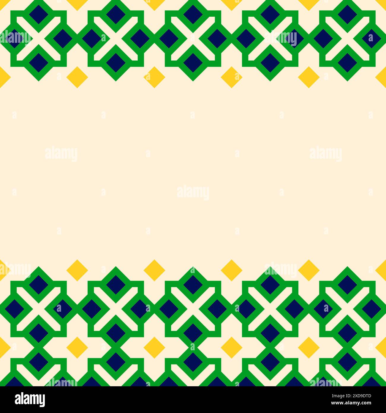 Simple vector border frame design with traditional Islamic patterns in ...