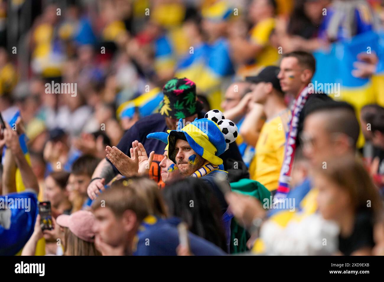 Ukrainian fans cheer ahead of a Group E match between Slovakia and ...