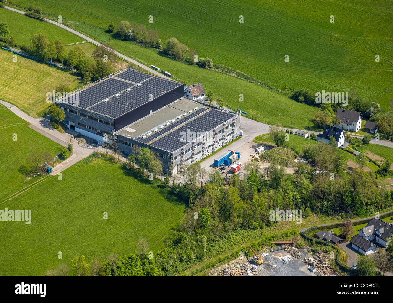 Aerial view, Sven Wüllner road construction, civil engineering and ...