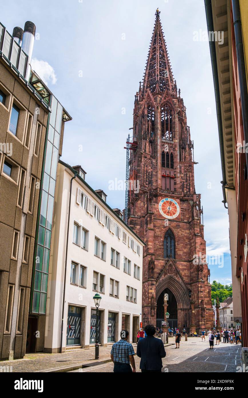 Freiburg im Breisgau, Germany, July 23, 2023, Famous muenster cathedral ...