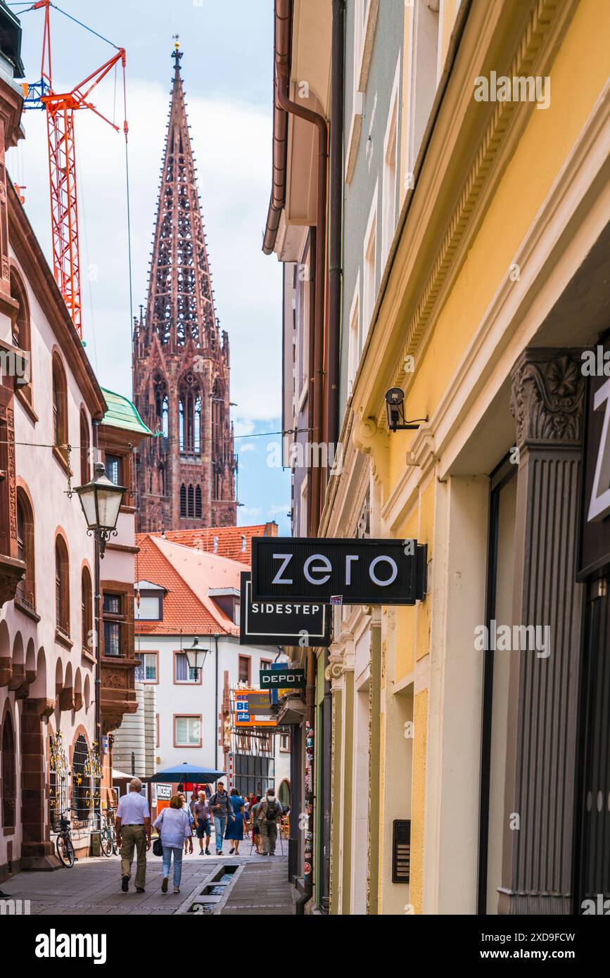 Freiburg im Breisgau, Germany, July 23, 2023, Colorful historical house ...