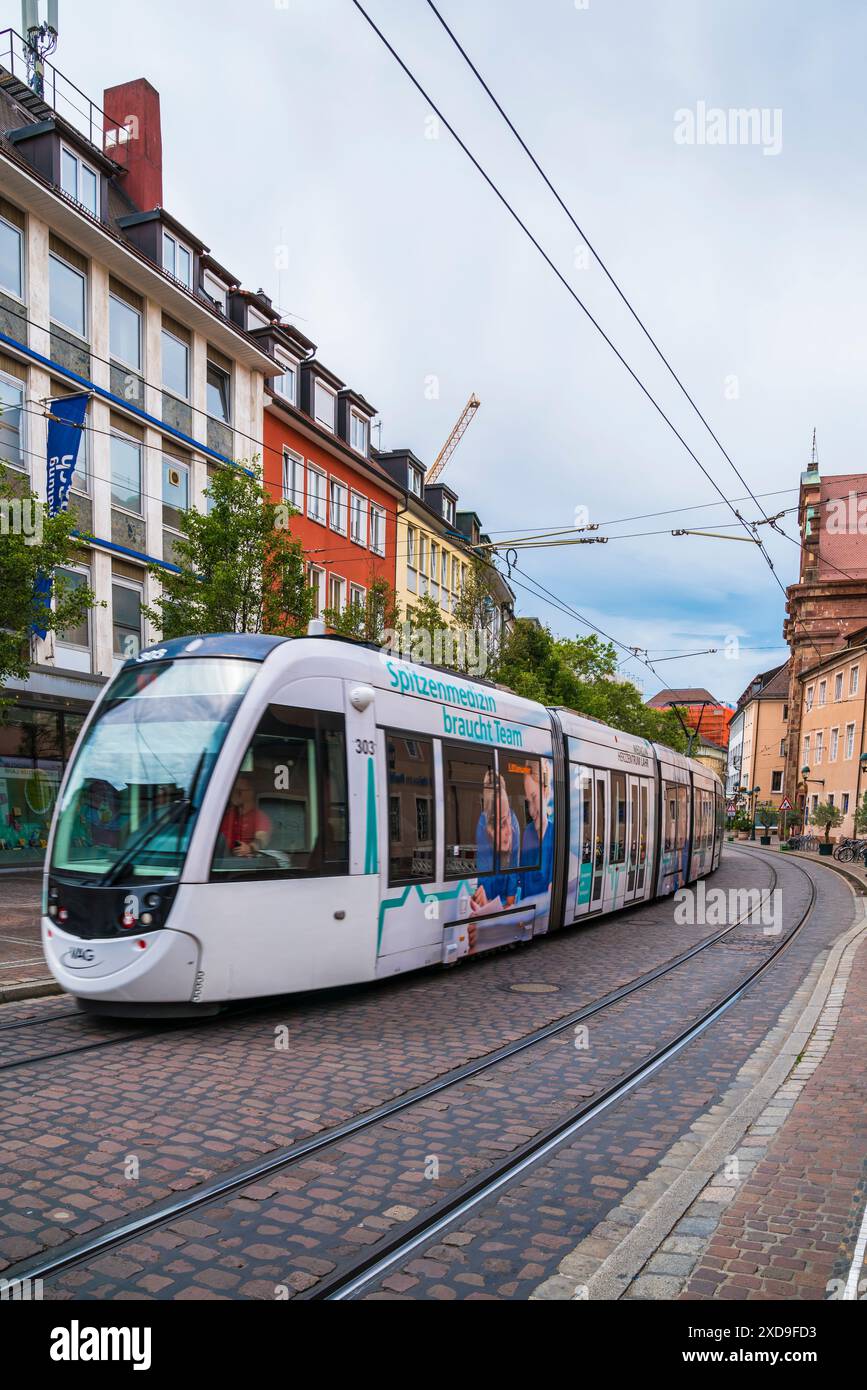 Freiburg im Breisgau, Germany, July 23, 2023, Tramway passing by ...