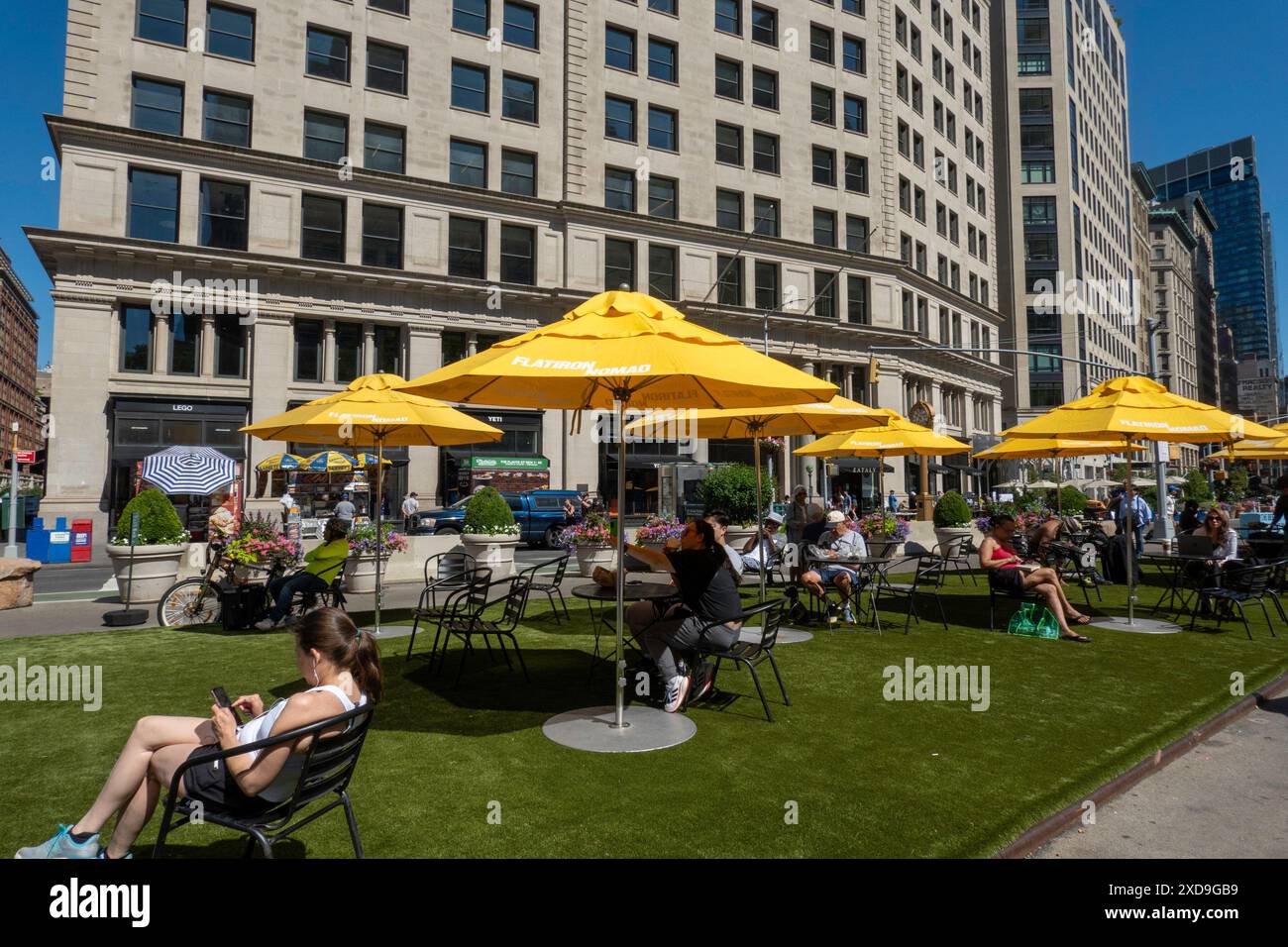 The public seating area at fifth Avenue and 23rd St. features bright ...