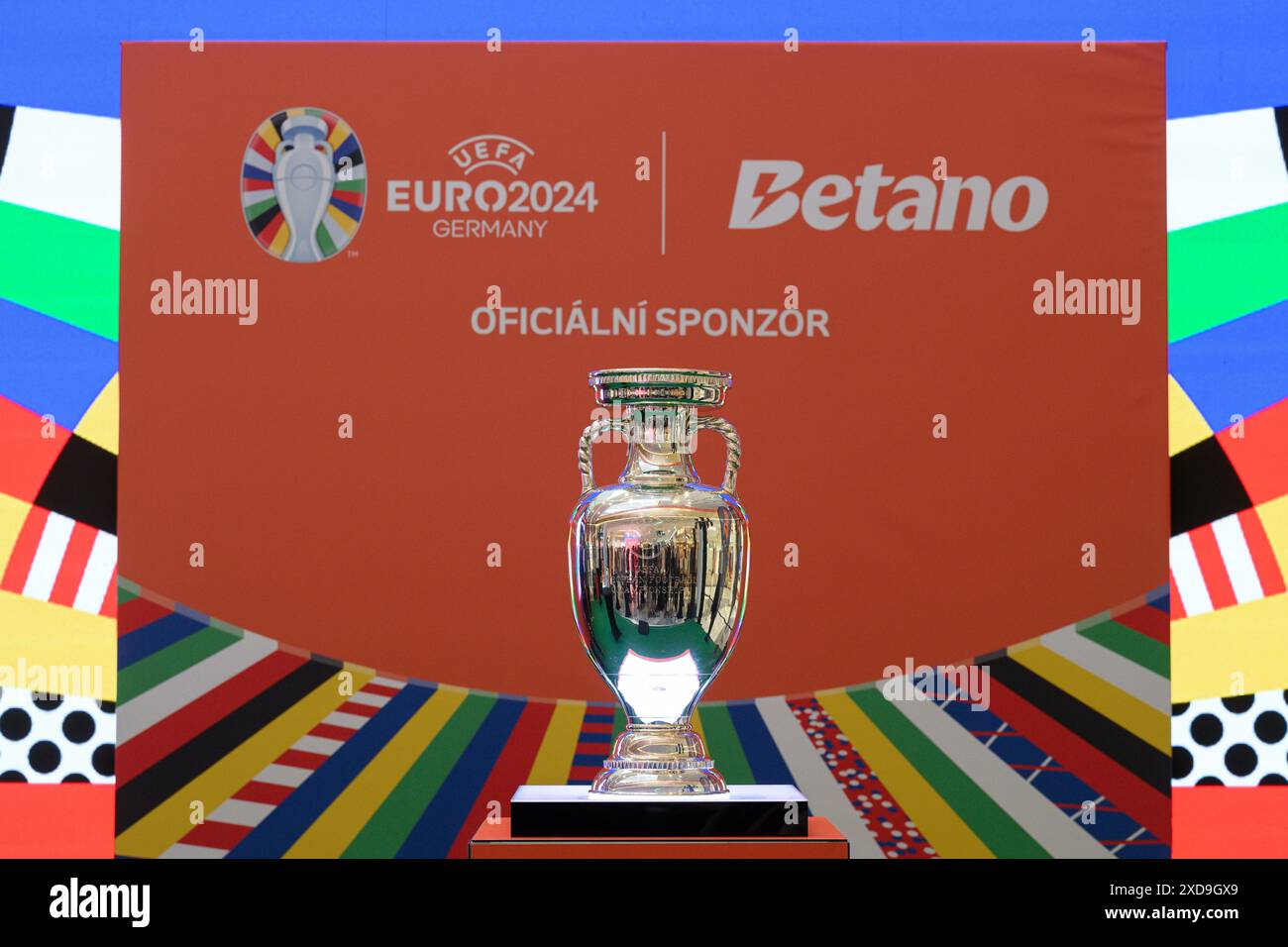 Prague, Czech Republic. 21st June, 2024. Presentation of the trophy for ...