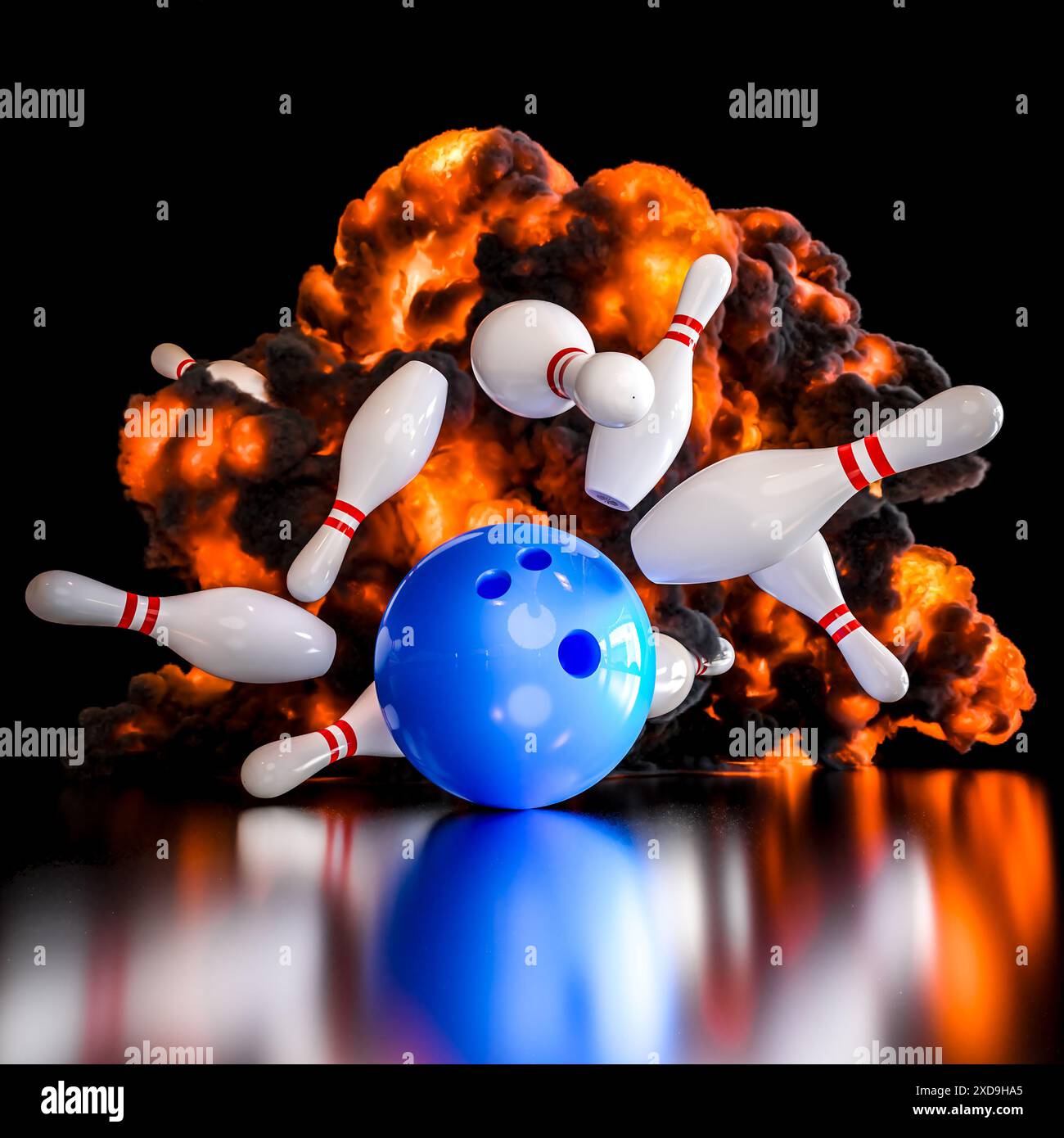 3d render of a black bowling ball hi-res stock photography and images ...