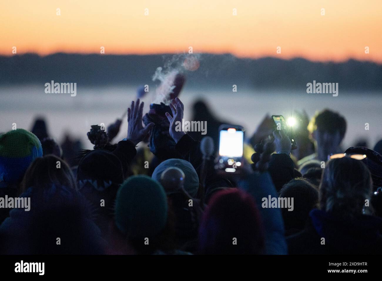 Pre-dawn revellers celebrate the summer Solstice (mid-summer and ...