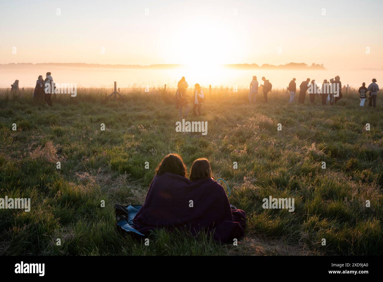 Spiritually-minded revellers celebrate the summer Solstice (mid-summer ...