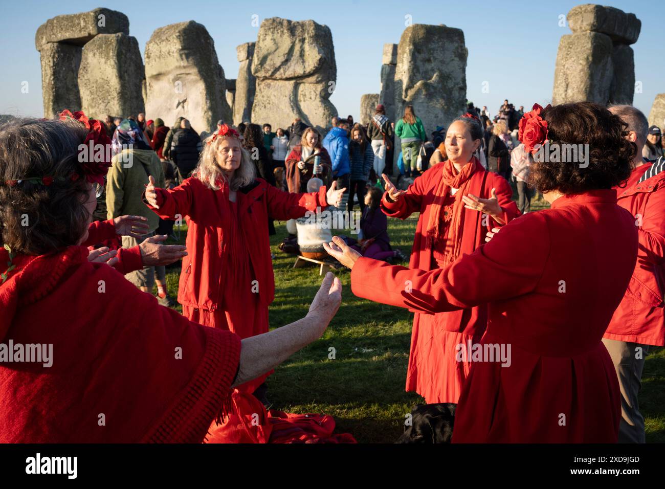 Spiritually-minded revellers celebrate the summer Solstice (mid-summer ...