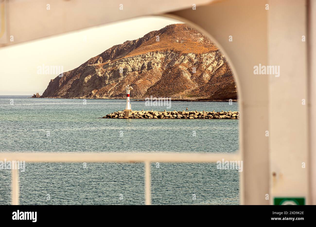 View of the lighthouse from the Gokceada ferry Stock Photo - Alamy