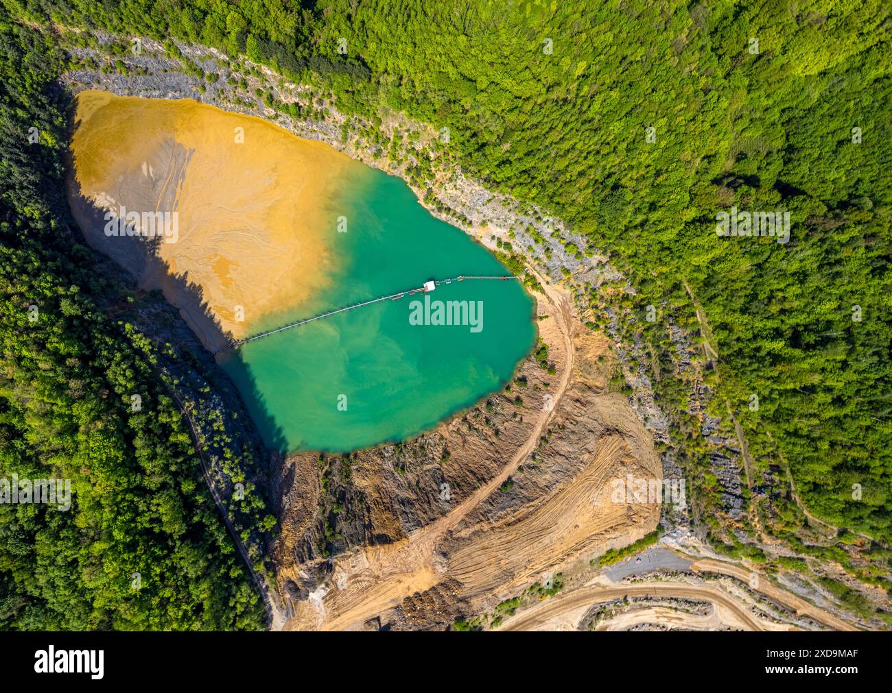 Aerial view, lake in Steltenberg quarry, Oege, Hohenlimburg, Hagen ...