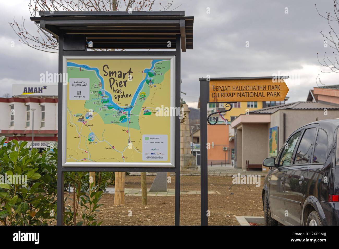 Donji Milanovac, Serbia - March 14, 2024: Tourist Area Map With ...