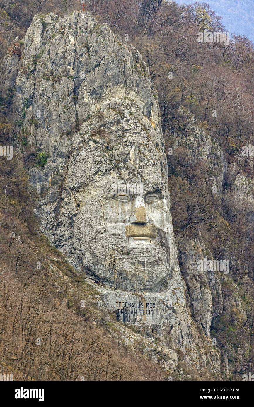 Dubova, Romania - March 14, 2024: Rock Sculpture of Decebalus Rex ...