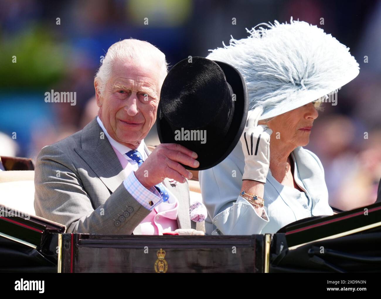 King Charles III and Queen Camilla arriving by carriage during day four ...