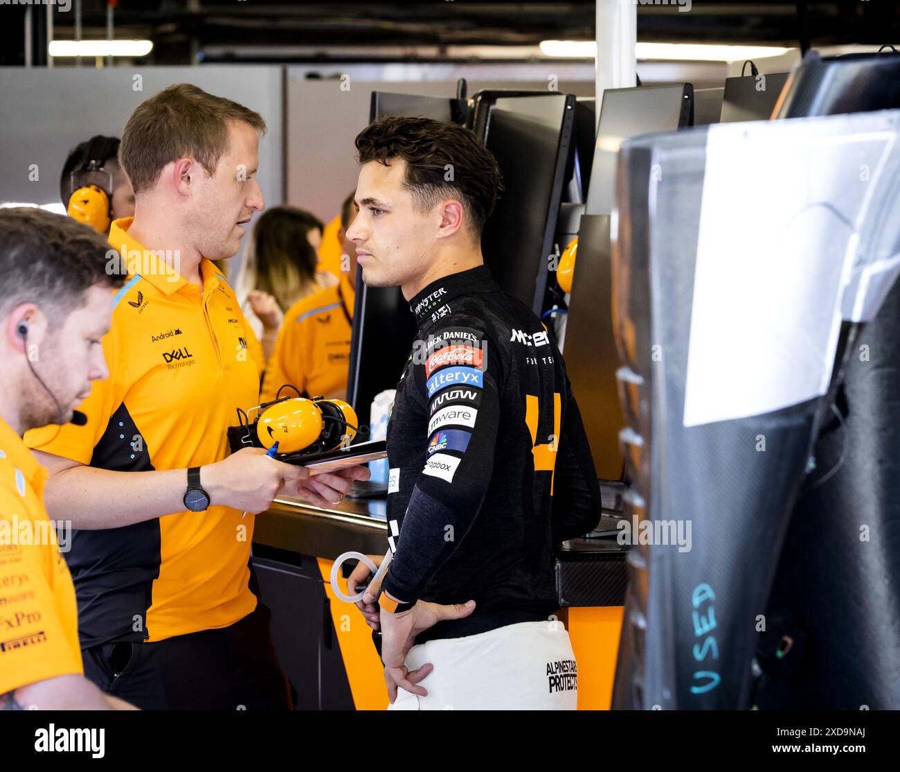 Barcelona, Spain. June 21, 2024. Lando Norris (McLaren) after the first ...
